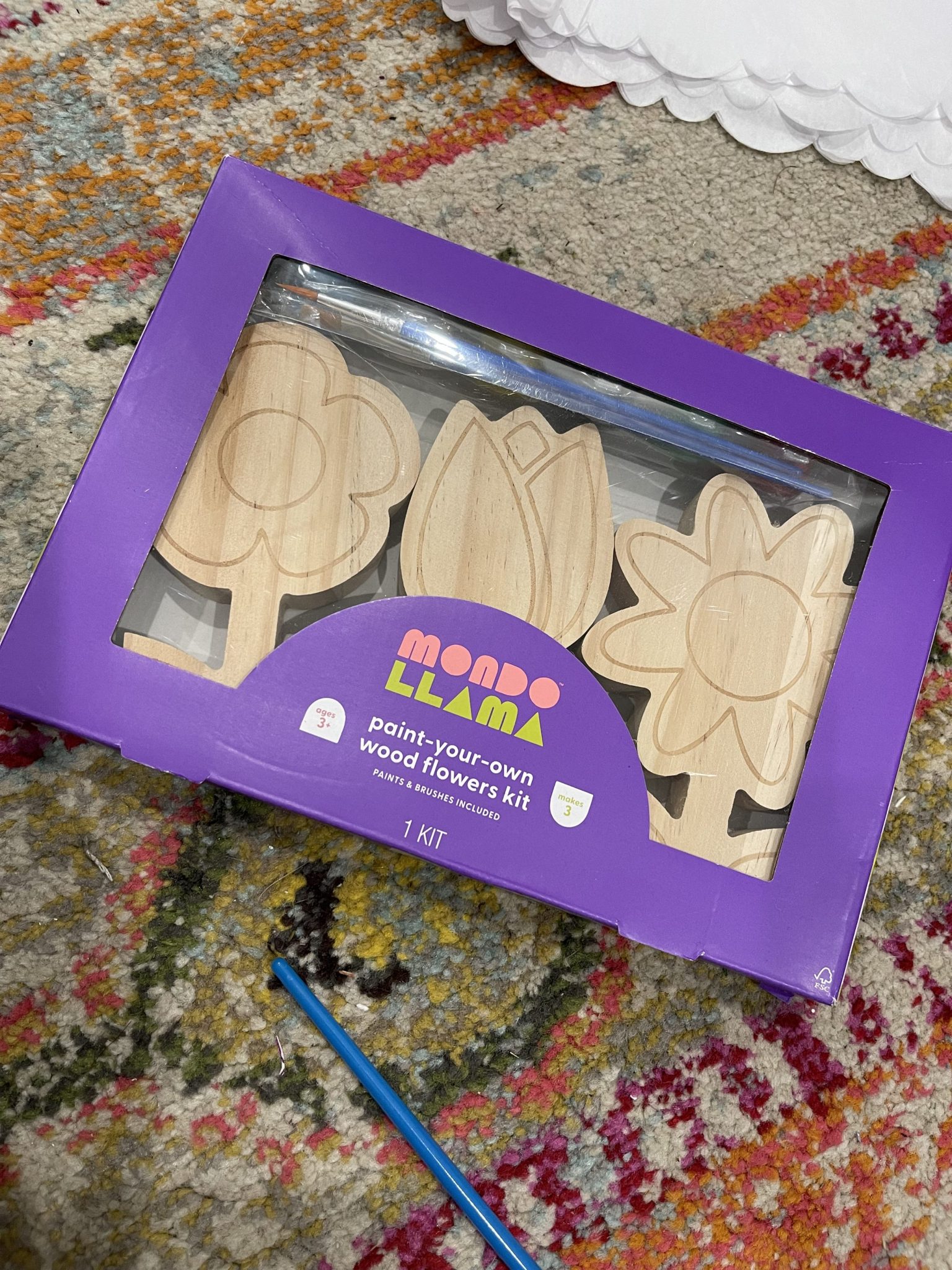 how to make a painted flower sign using wrapping paper - Re-Fabbed