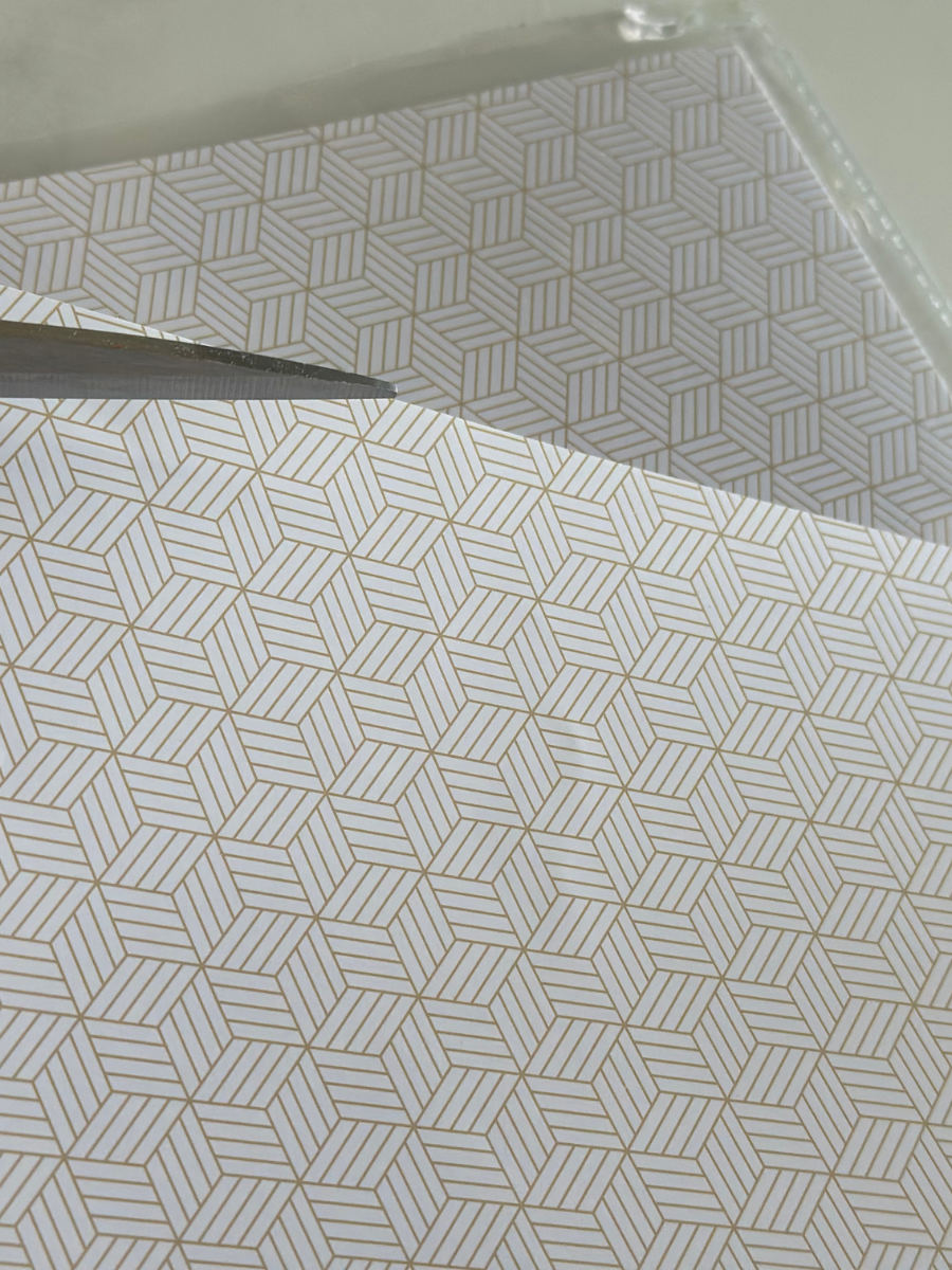 how to makeover dollar general tray using shelf liners - Re-Fabbed