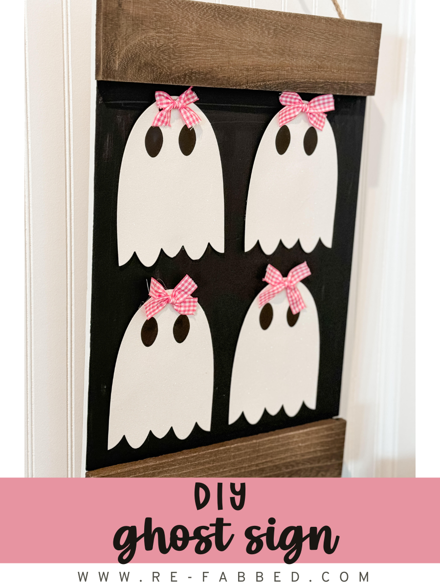 diy halloween decor using walmart ghost garland - Re-Fabbed
