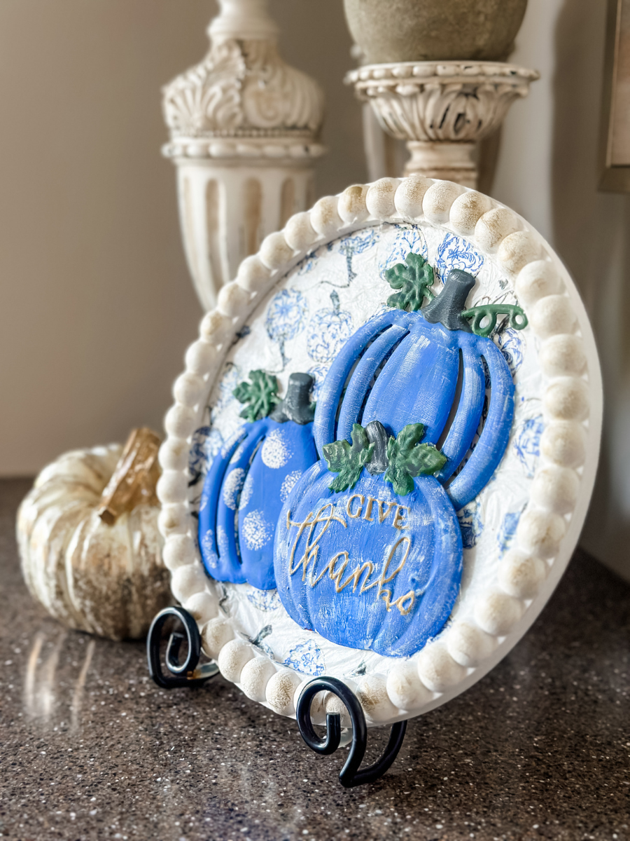 how to make blue pumpkin decor - Re-Fabbed