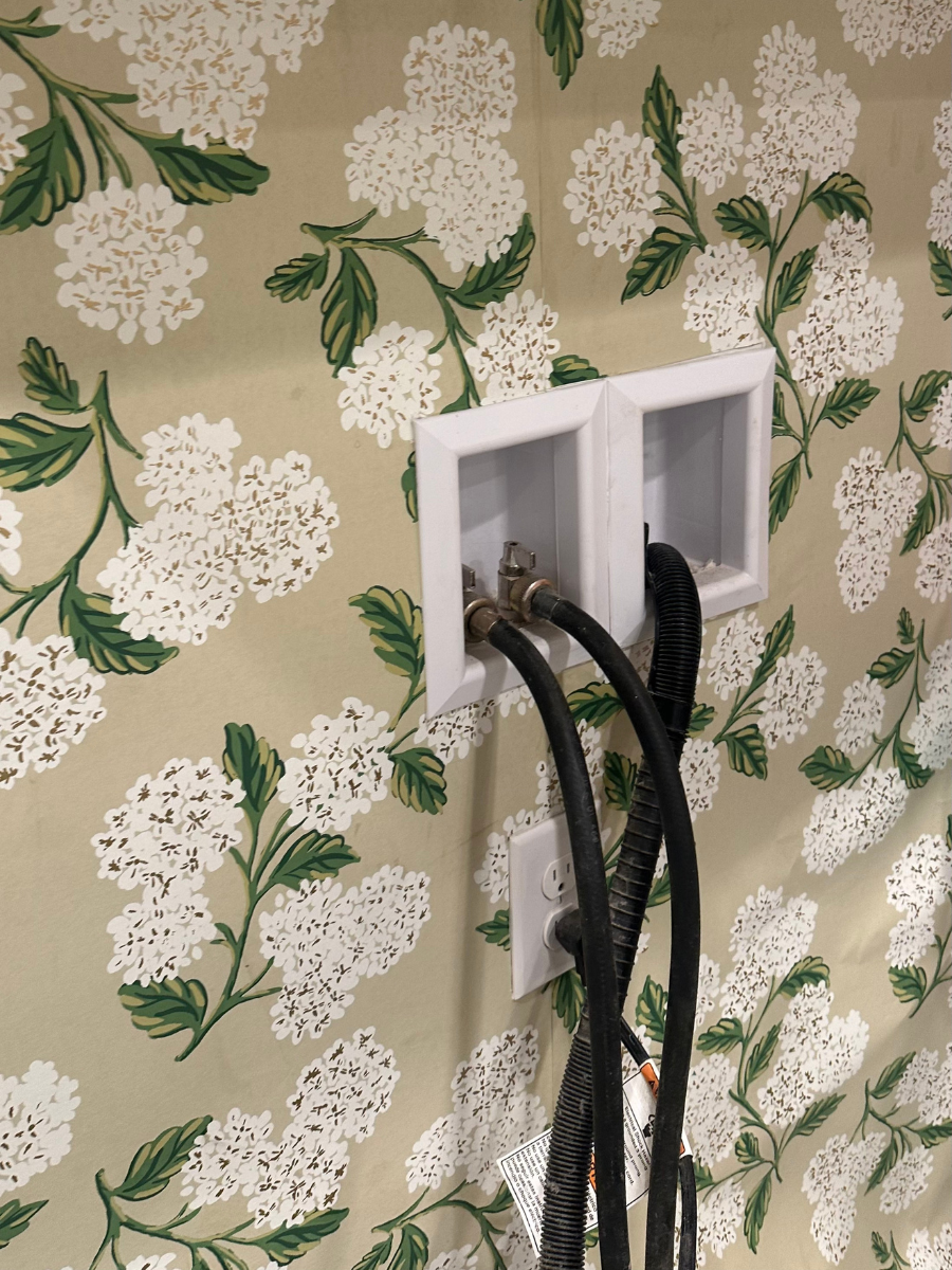 how to makeover laundry room using wallpaper - Re-Fabbed