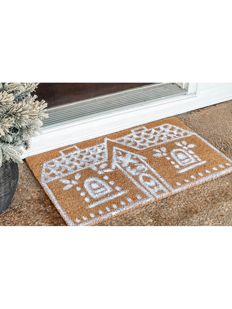 how to create an Anthropologie inspired gingerbread house doormat - Re ...