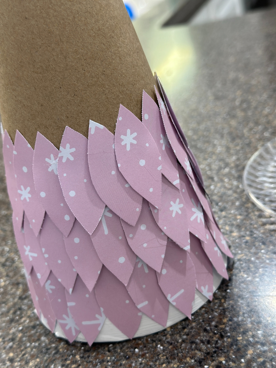 how to make a cute cone tree using scrapbook paper - Re-Fabbed