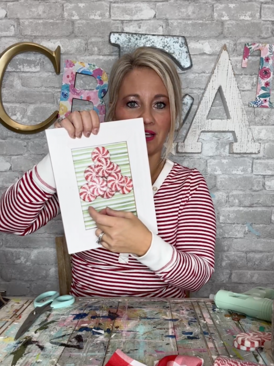 how to create a peppermint Christmas tree frame - Re-Fabbed