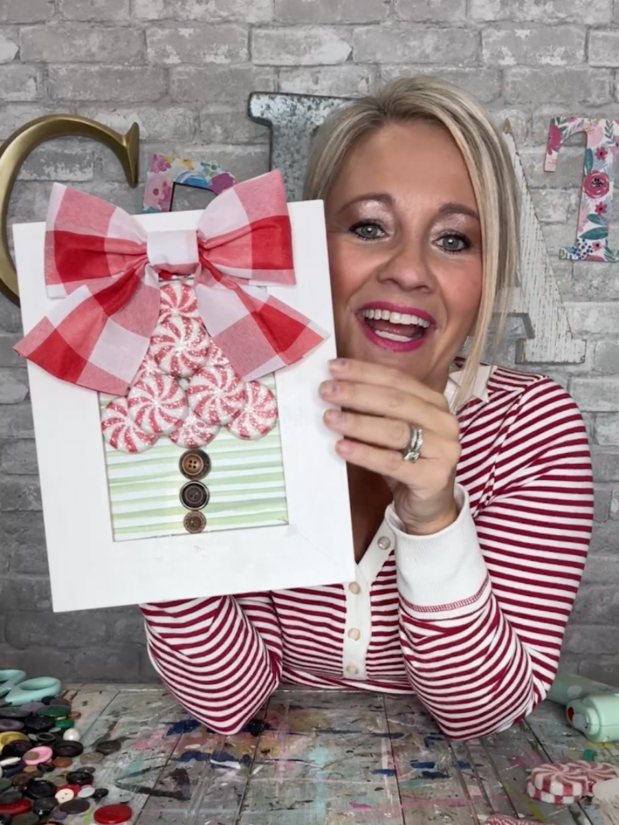 how to create a peppermint Christmas tree frame - Re-Fabbed